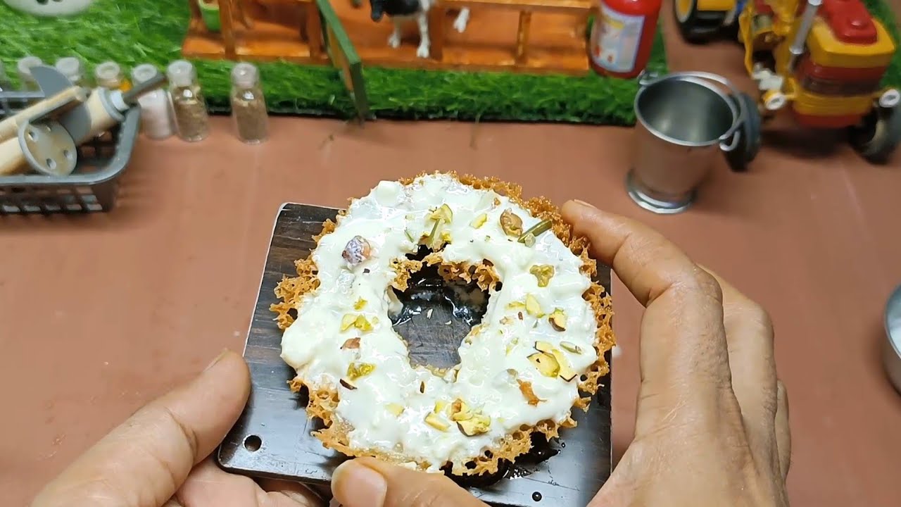 घेवर|mini ghevar|ghevar recipe|mini kitchen|mini cooking|mini food ...