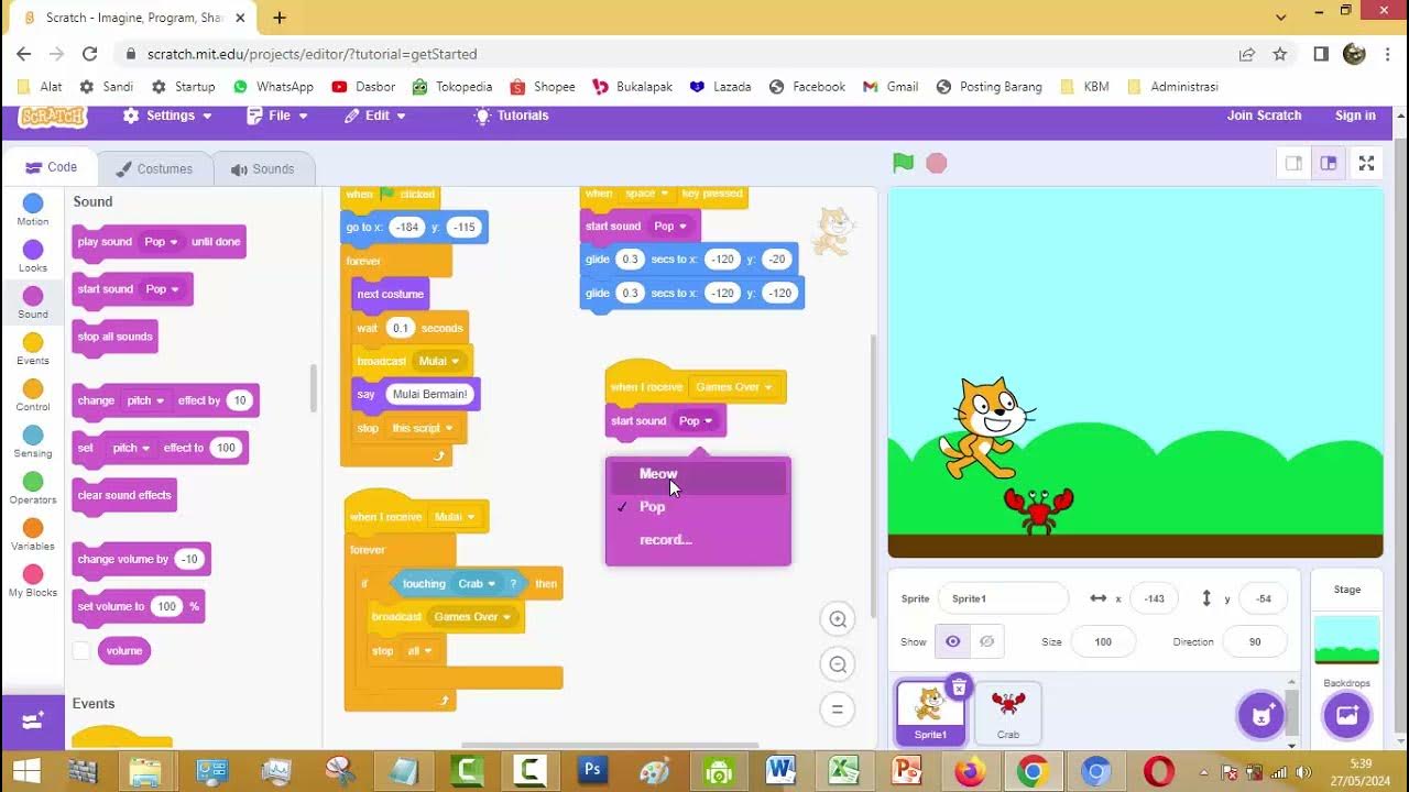 Cara Membuat Jumping Cat Games Menggunakan Aplikasi Scratch - YouTube