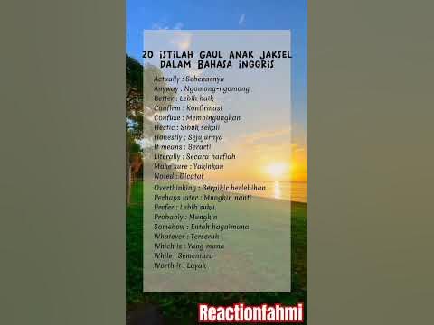 20 istilah gaul anak jaksel dalam bahasa Inggris - YouTube