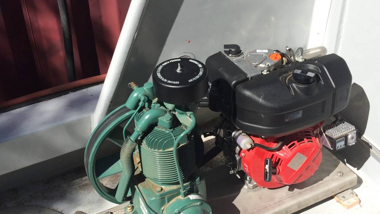 Champion R15 Air Compressor w/ 10hp Lombardini Diesel - YouTube