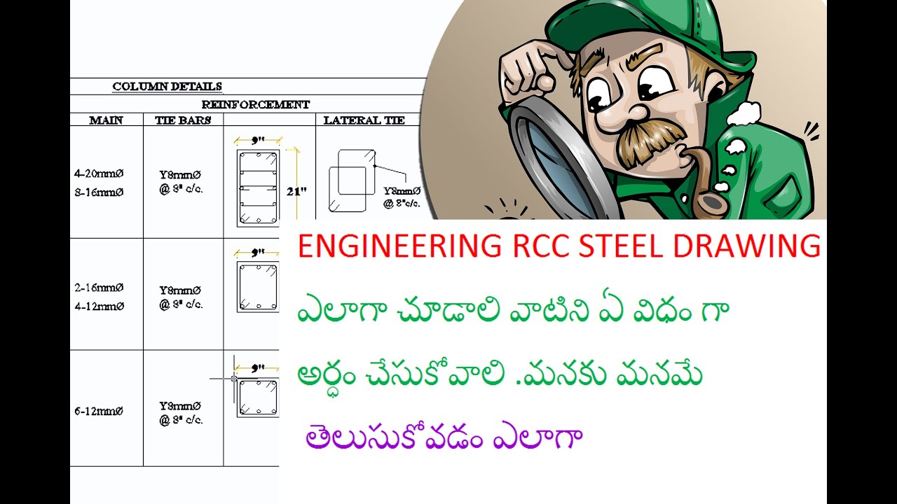 HOW TO READ RCC STEEL COLUMNS DRAWINGS ! ENGINEERING STRUCTURAL ...