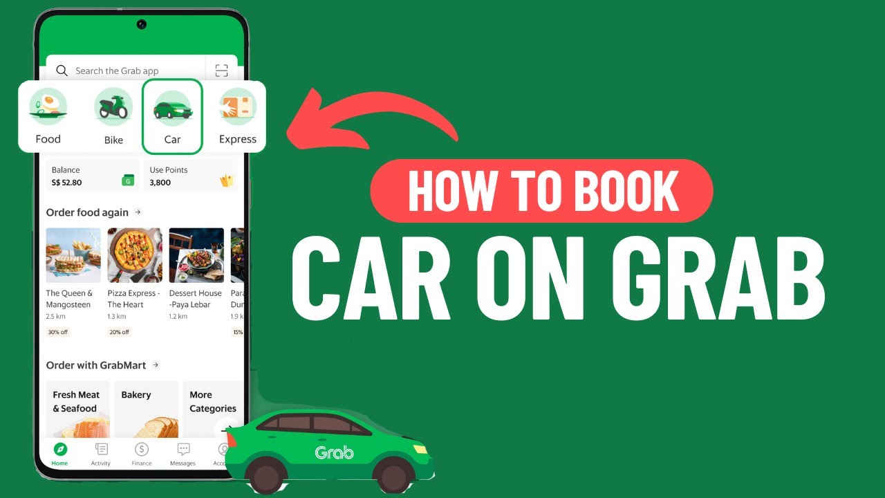 How to Book A Ride on Grab APP { Book a Car or Bike } - YouTube