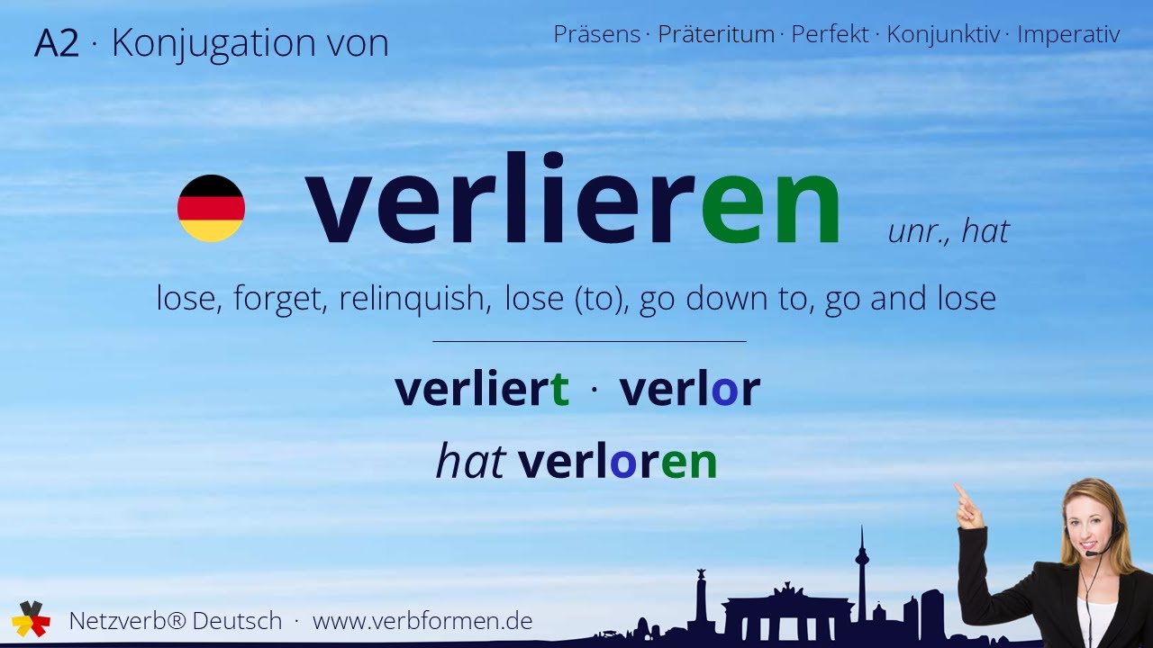 Konjugation Verb „verlieren“ (unr., hat) - alle Zeitformen, Lernvideo ...