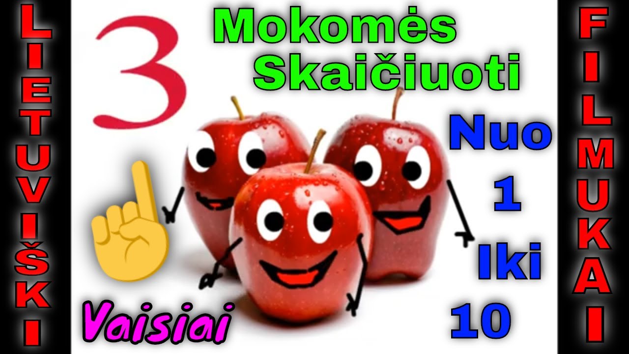Skaičiai Mokomės Skaičiuoti Nuo 1 Iki 10 Vaisiai Mokomasis Filmukas ...