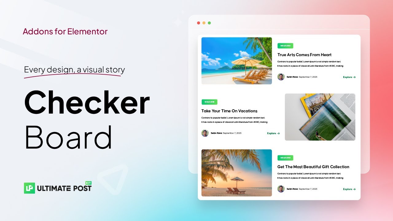 How to Use Checkerboard Widget by Ultimate Post Kit | Best Addon for ...