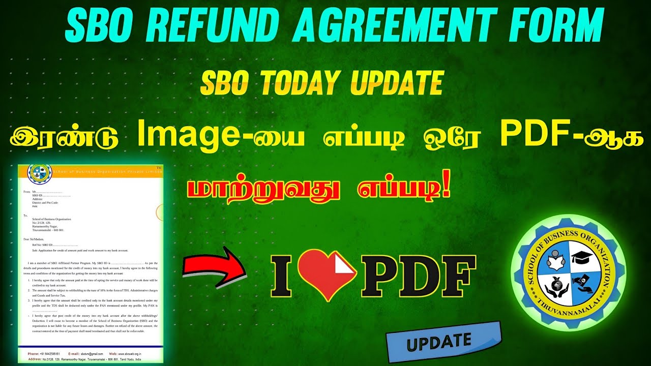 SBO Refund Aggreement Form இரண்டு Image-யை ஒரே PDF-ஆக மாற்றுவது எப்படி ...