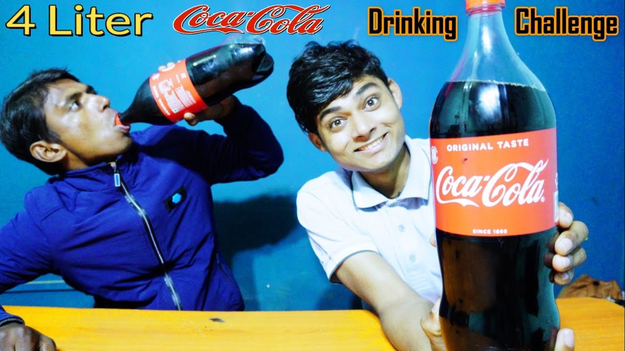 4 Liter Coca Cola Challenge | Black Coke Drinking Competition ...