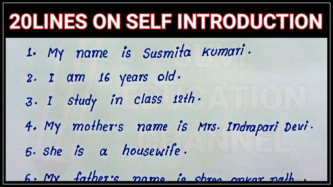 Write 20 Lines on Self Introduction | 20 Points Self Introduction in ...