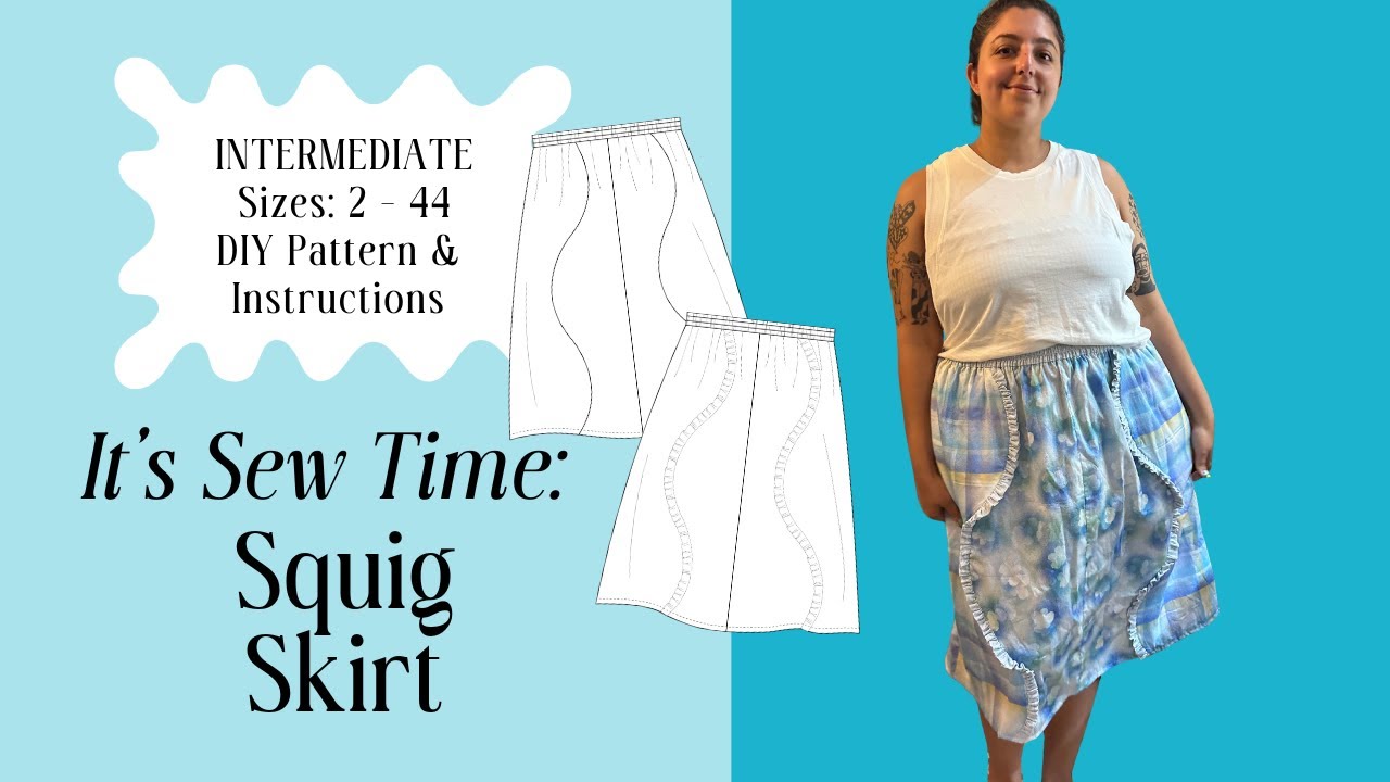 Intermediate DIY Squiggle Wavy Skirt | Squig Skirt - PDF and Projector ...
