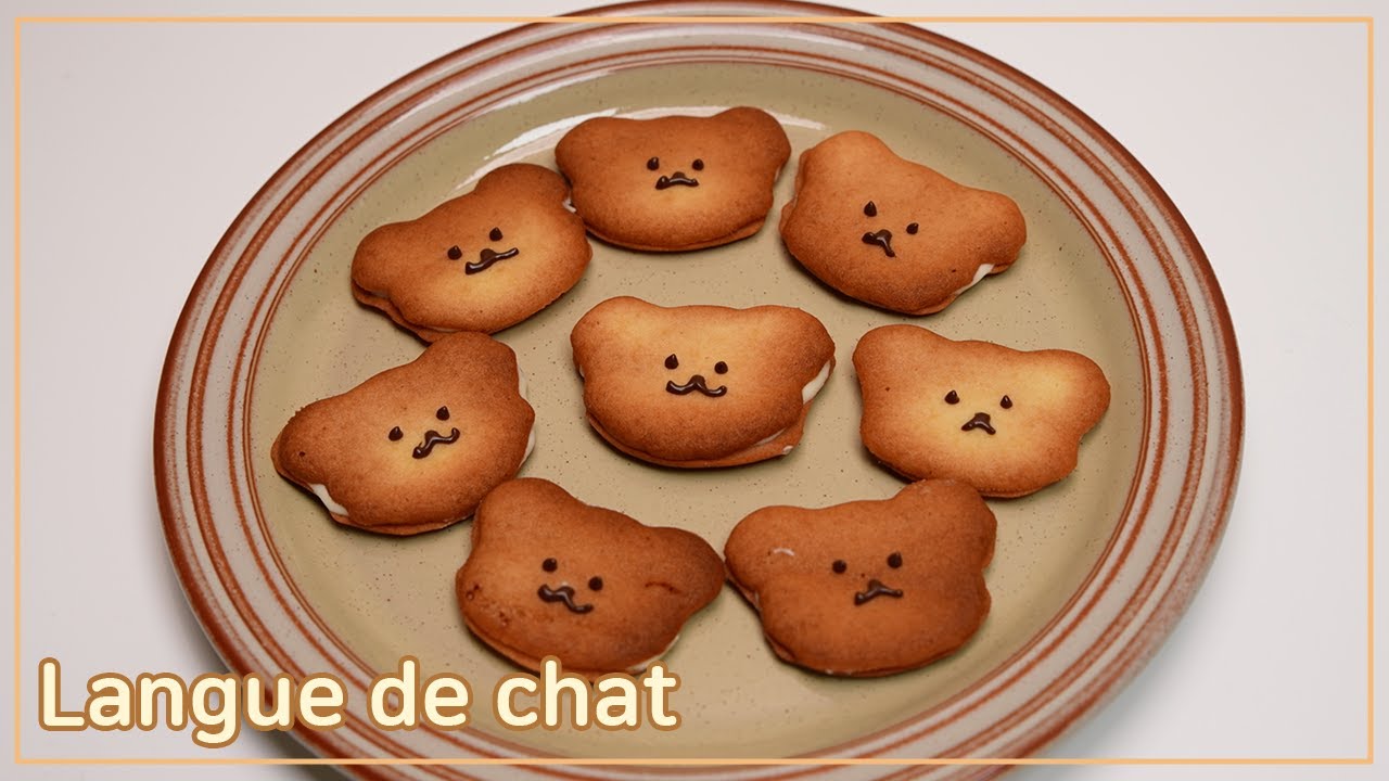 Buttery and crunchy Langue de chat cookies 🐻🧈 - YouTube