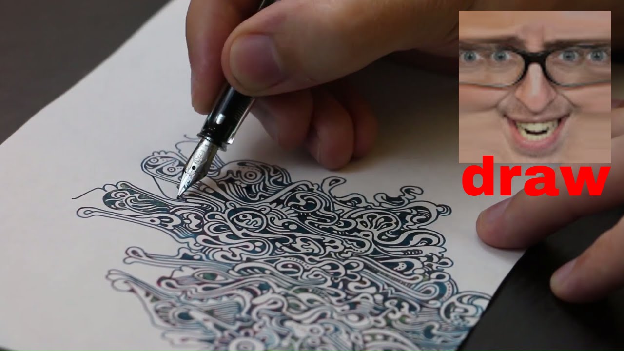 ️🖋 Fountain Pen Doodle (Shimmering Ink!) 🖋 ️ - YouTube