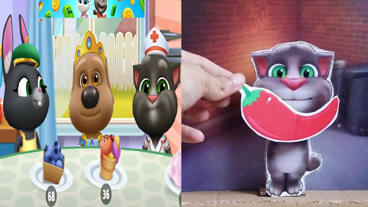 Talking Tom Cat in real life VS My Talking Tom Friends in the game ...