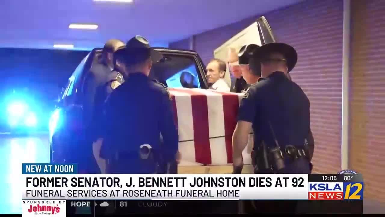 Former Senator J. Bennett Johnston's body arrives for funeral services ...