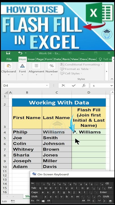 Flash Fill- Excel tips & Tricks #shorts - YouTube