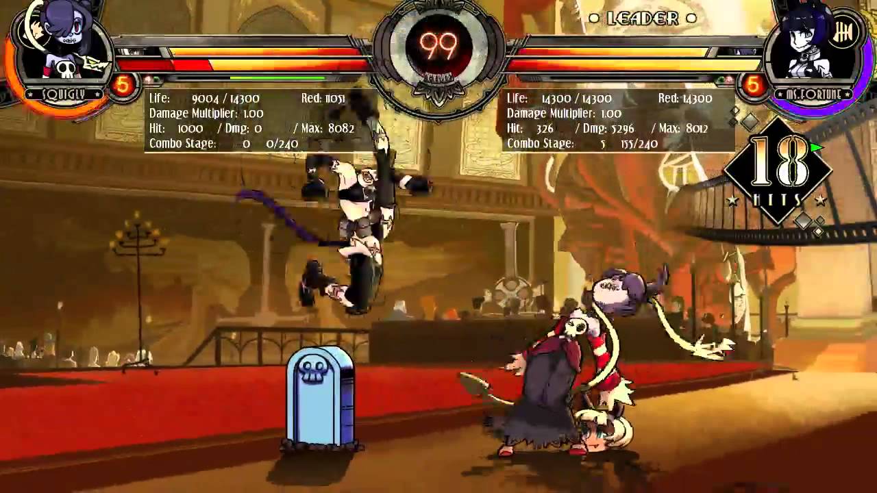SkullGirls Ms. Fortune headless 8k combo - YouTube