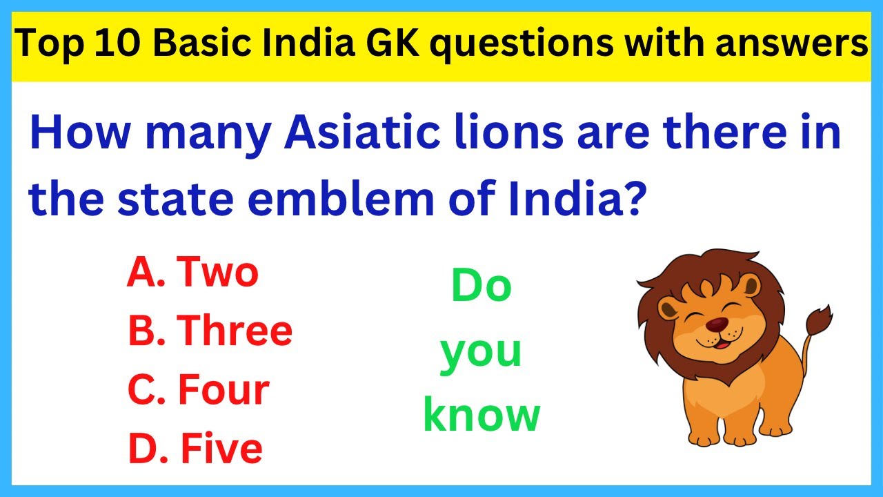 Top 10 Basic India gk| most important GK | GK question | GK quiz | GK ...