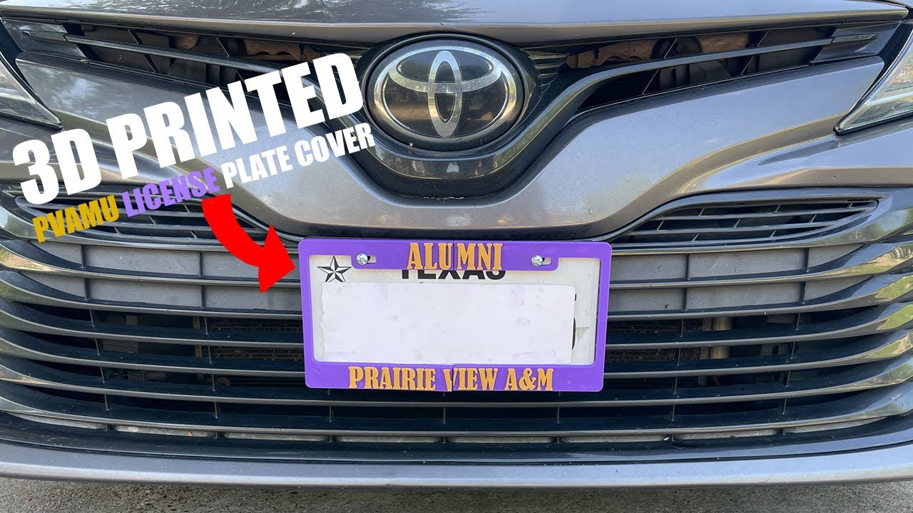 Prairie View A&M License Plate Cover! - 3D Printed #pvamu - YouTube
