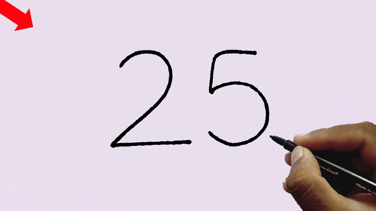 Lion Drawing Easy From 25 Number For Beginners l Number Drawing l Lion ...