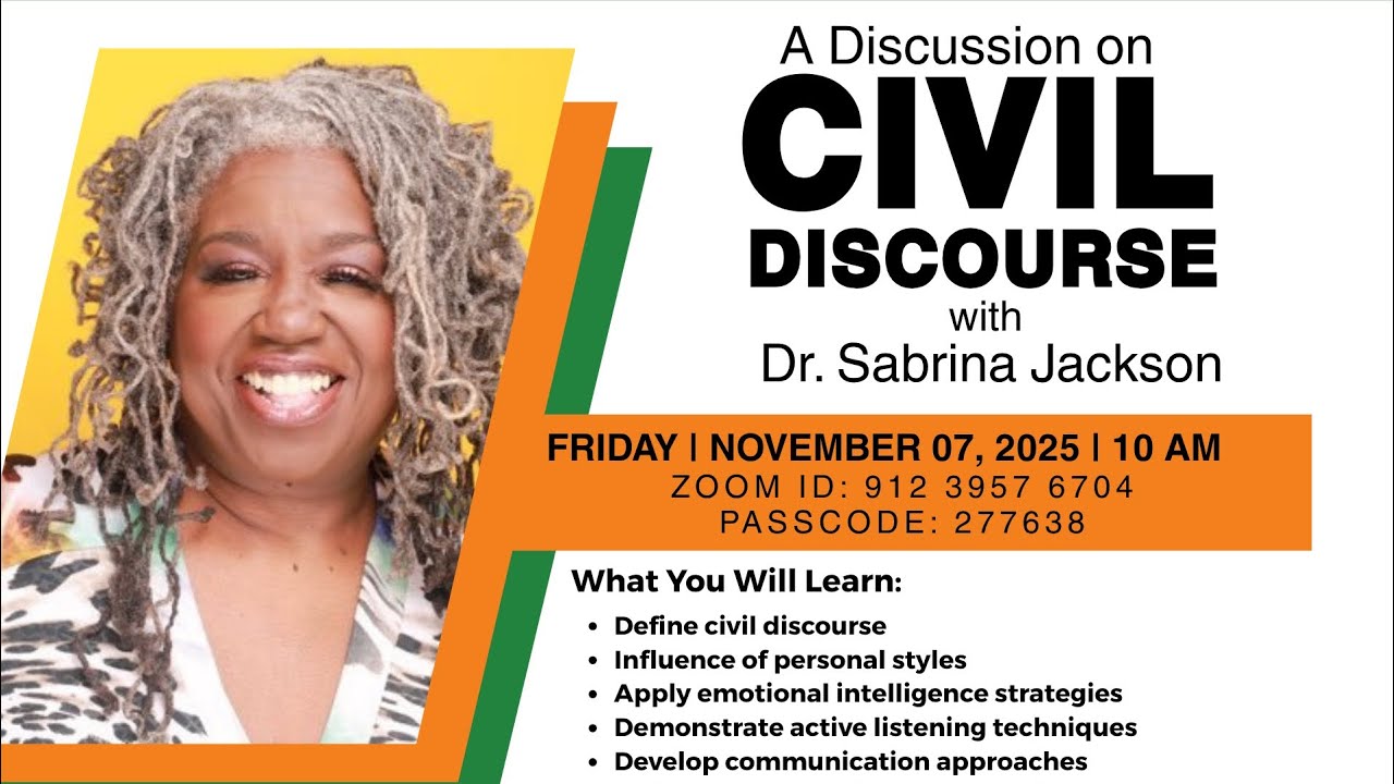 "A Discussion on Civil Discourse” with Dr. Sabrina Jackson - YouTube