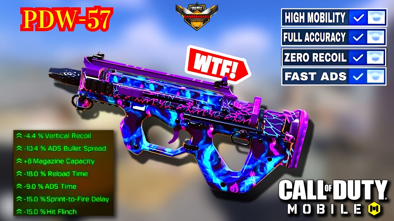 Best PDW-57 Attachments For COD Mobile // Fast ADS + Max Range // Call ...