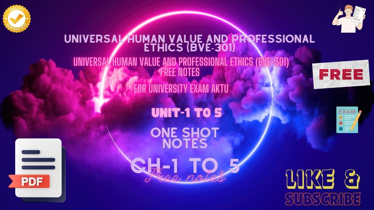 Universal Human Value and Professional Ethics (BVE-301) || PASS 100% ...