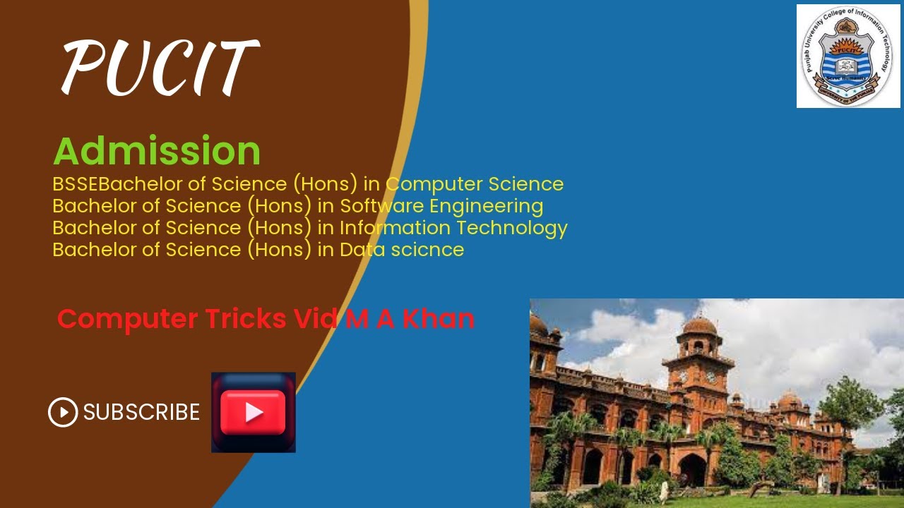 # PUCIT Punjab University College of Information Technology Admission ...
