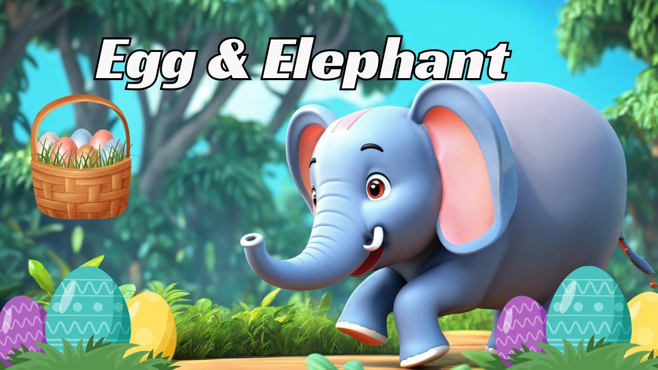 Learning letter E with Egg and Elephant| Kids learning Cartoon| Easy ...