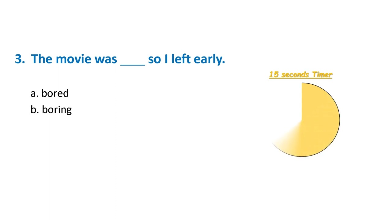 English Grammar Quiz#34 - 'BORED' VS. 'BORING' | Do You Use BORED or ...