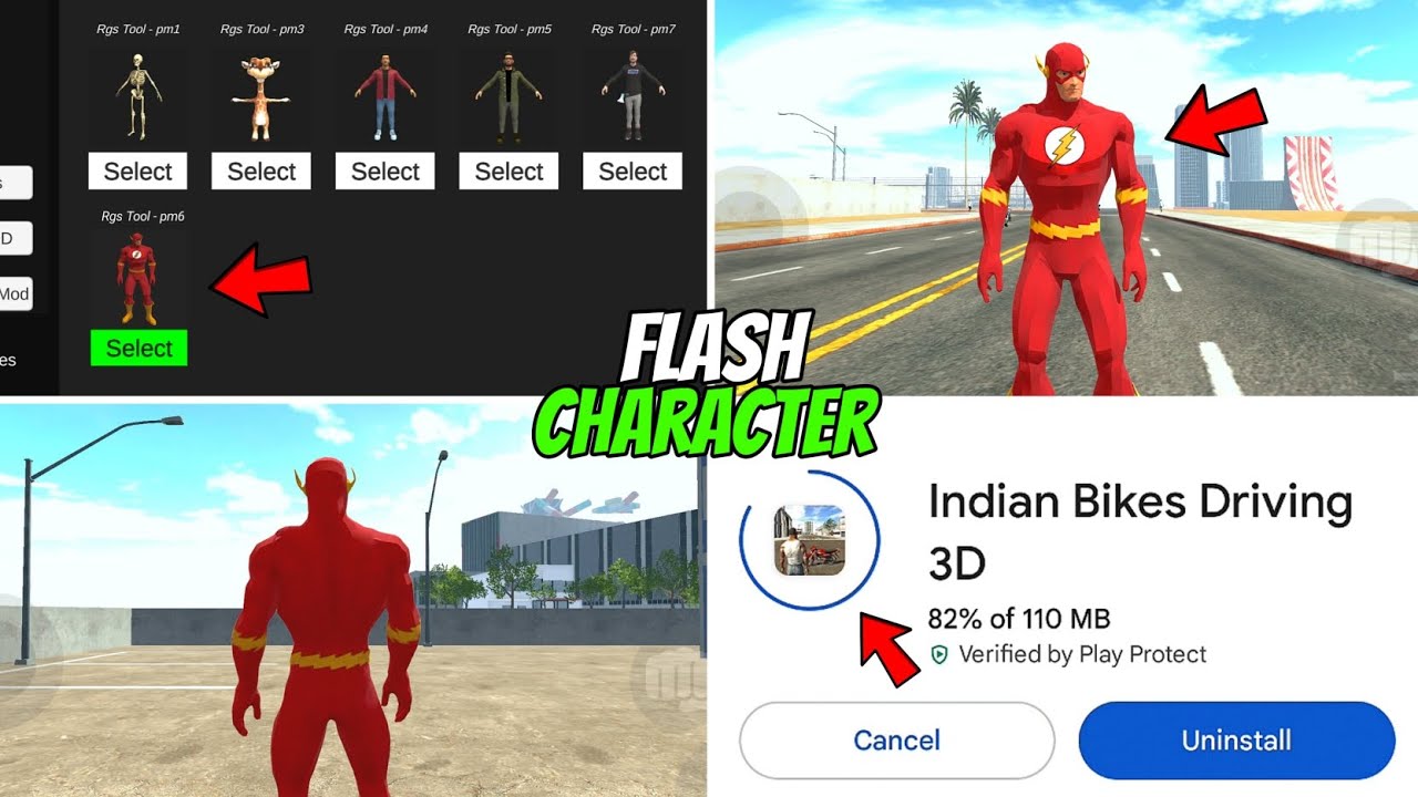 Flash Character Cheat Code In Indian Bike Driving 3D | Indian Bike ...