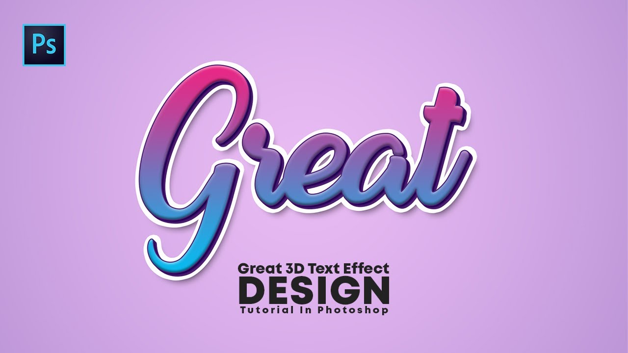 How to Design Great 3D Style Text Effect | Adobe Photoshop Tutorial ...