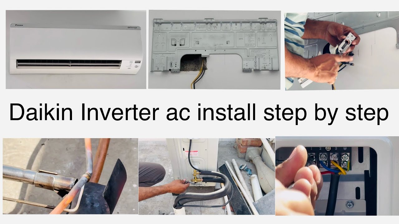 Split Inverter AC Installation Step By Step | Daikin AC Installation ...