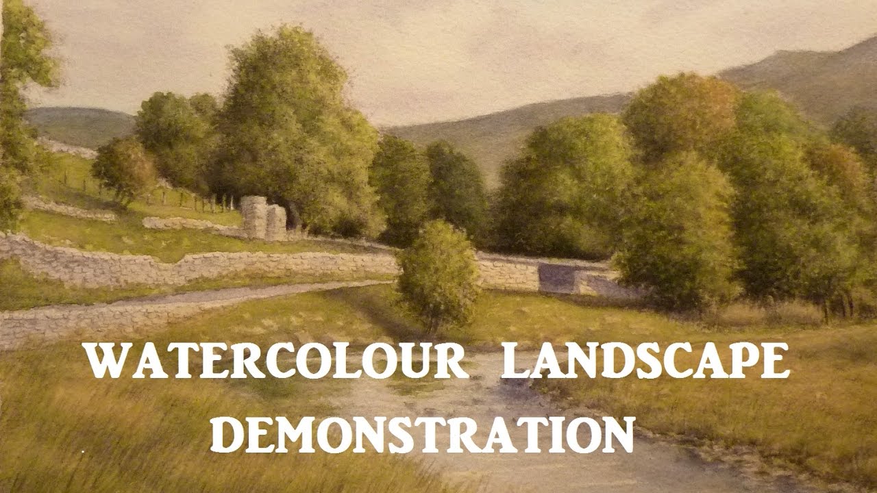How to Paint Trees, Landscapes, Pencil and Wash Watercolor - YouTube