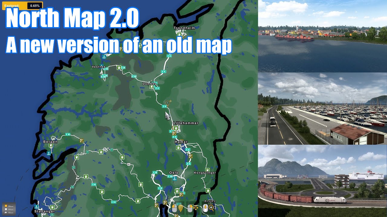A new version of an old map North Map 2.0 for ETS2 1.44 - YouTube
