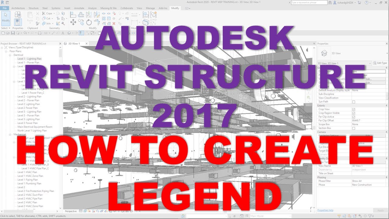 REVIT STRUCTURE 2017: HOW TO CREATE LEGEND - YouTube