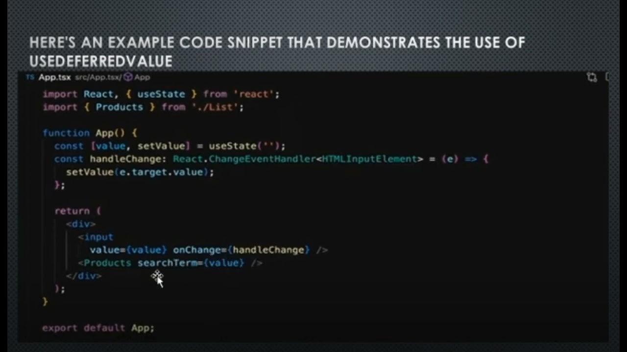 Use Deferredvalue Hook | React 18 JS Hook | React js useDeferredValue ...