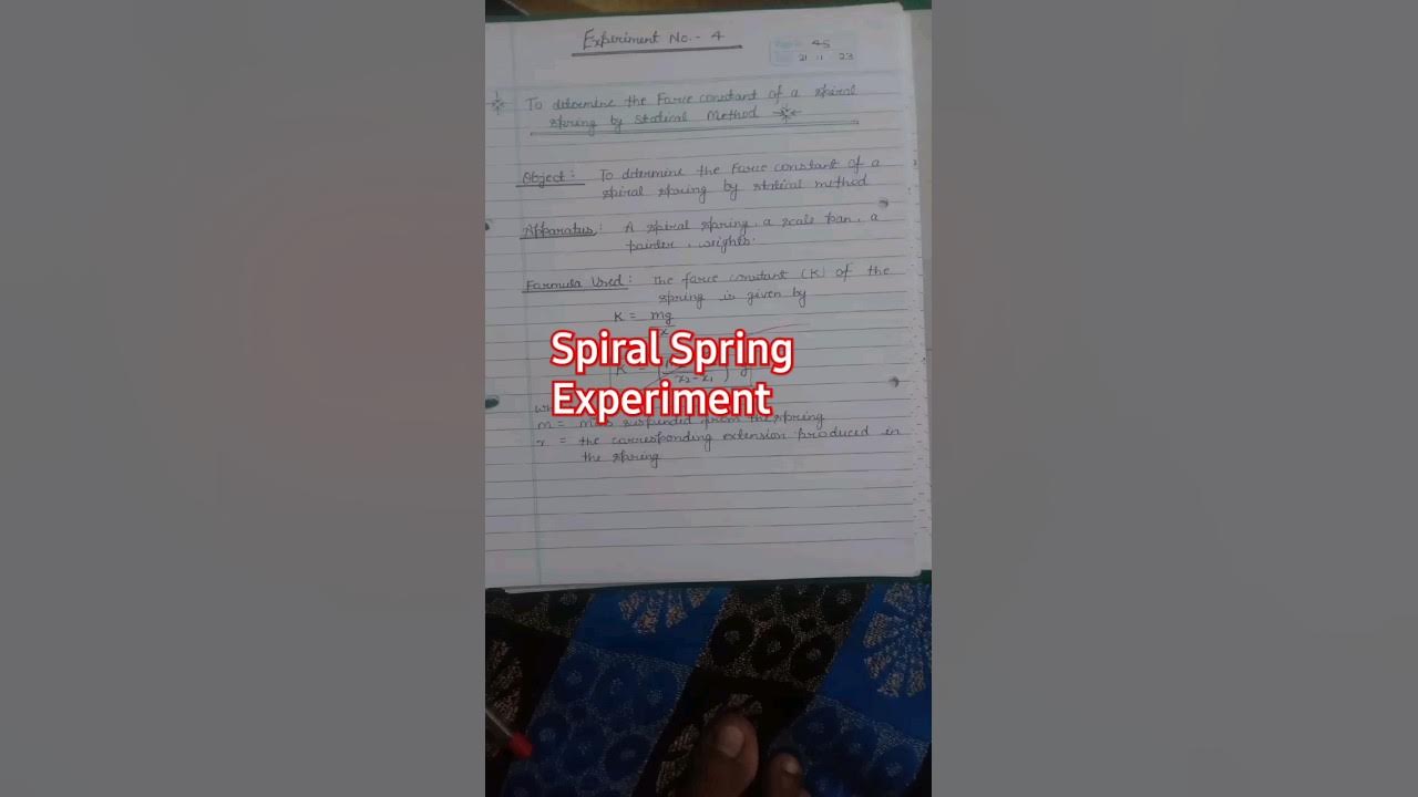 spring constant |practical note |BSc 1sem |physics practical |#study # ...