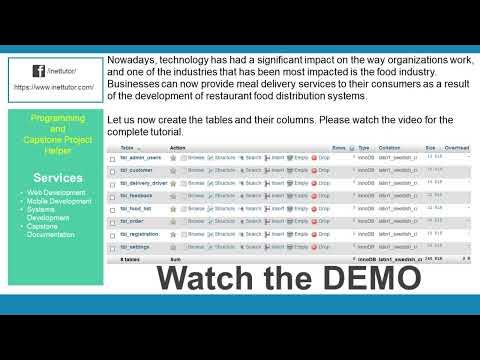 Restaurant Food Delivery System Free Database Design Tutorial - YouTube