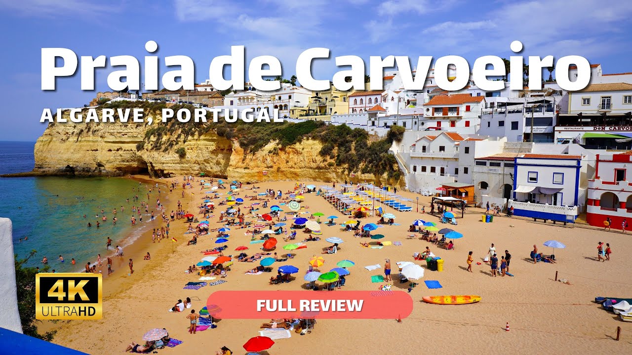 Carvoeiro beach in Algarve – Portugal – 4K beach walk - YouTube