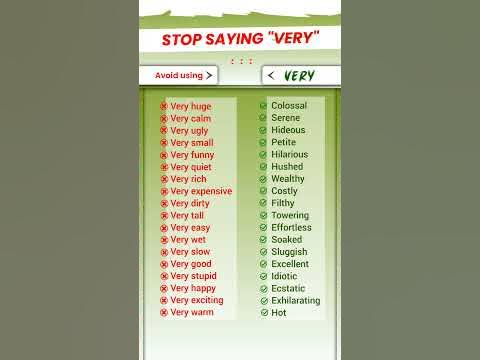 Ways to avoid using the word VERY | Stop saying very | avoid using very ...