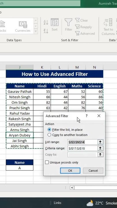 Uses of Advanced Filter #excel #msexcel #msexceltutorial #msexceltricks ...