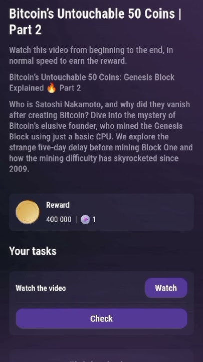 Bitcoins untouchable 50 coin's Part 2#tap swap code #today tap swap code #7 September - YouTube