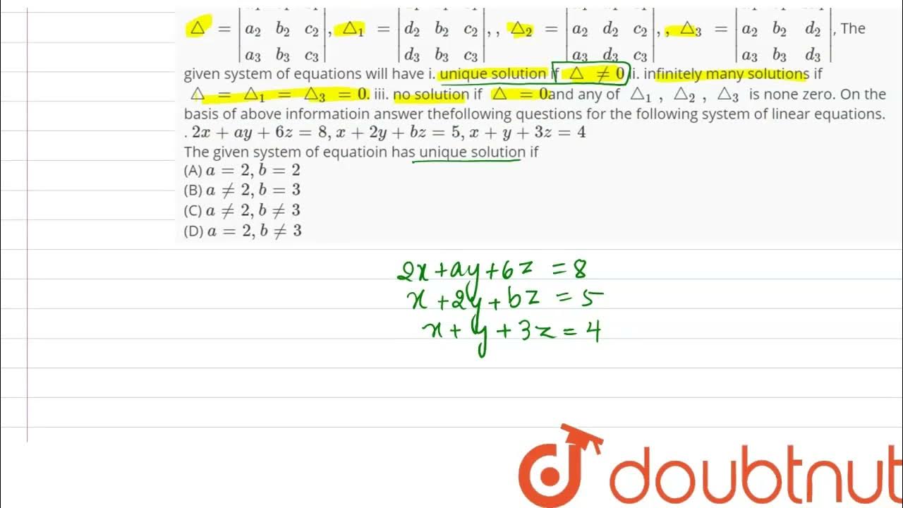 Consider the following system of equations a_1x+b_1y+c_1z=d_1, a_2x+b ...
