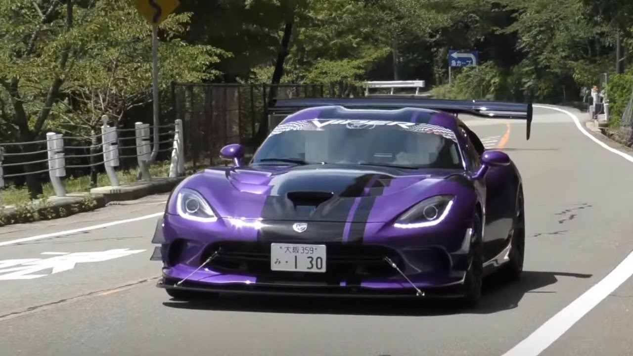 【DODGE VIPER ACR】 American cars driving through Japanese mountain ...