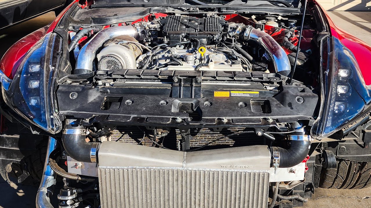 @boostedprojectz top mount turbo kit on 370z nismo* turbo noises* t51r ...