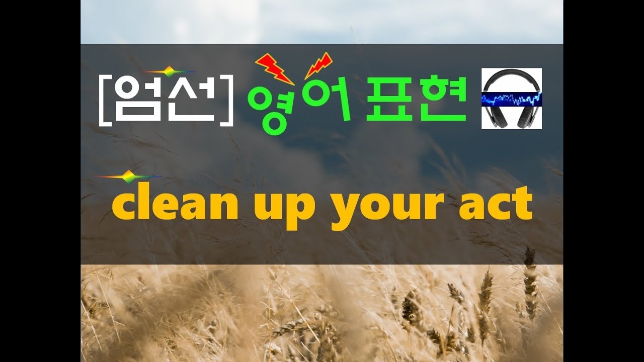 clean up your act 무슨 뜻?! 실제 원어민 발음은 어떨까? (+ 이 외 보너스 표현) l 귀가 트이는 영어ㅣ소리 ...
