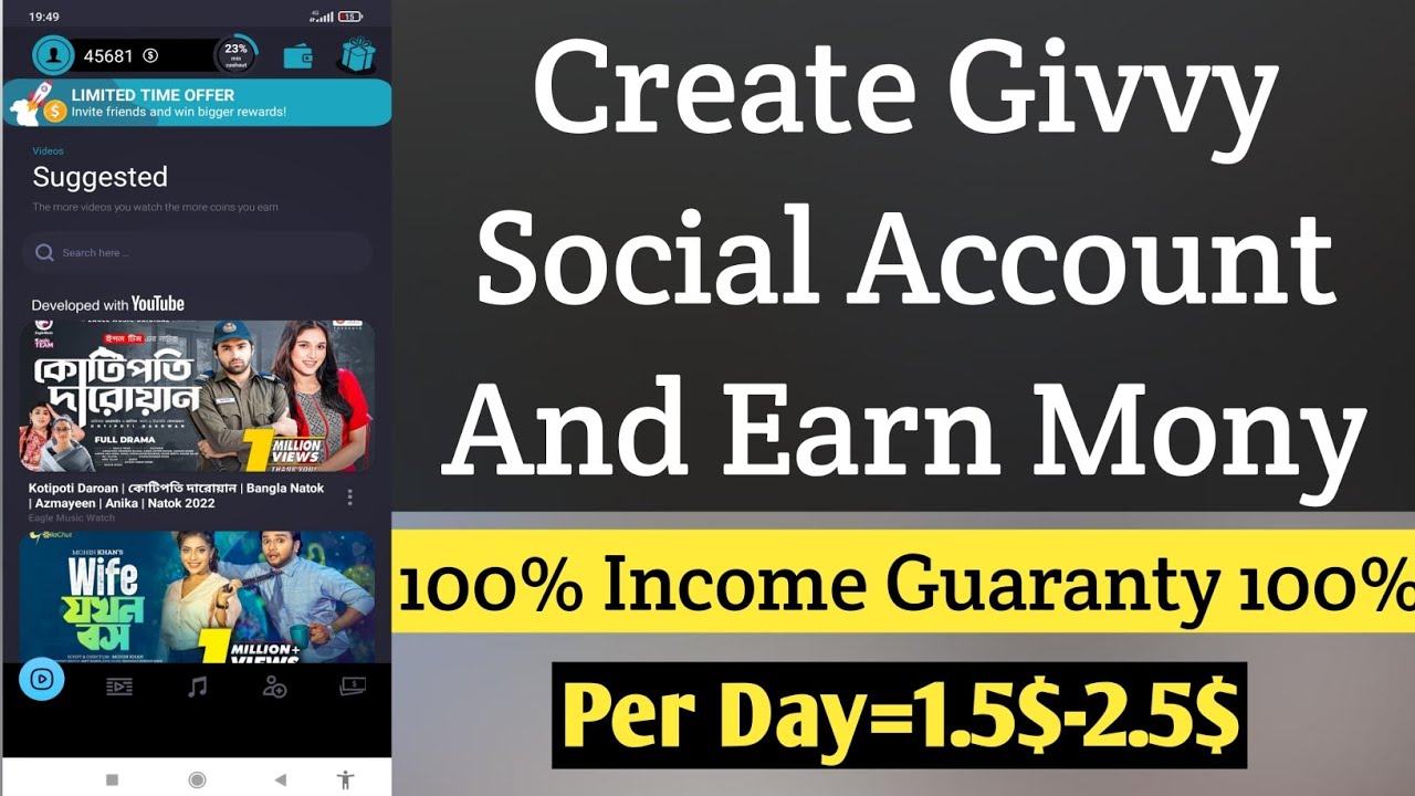 Create Givvy Social Account And Earn Mony In 2022. - YouTube