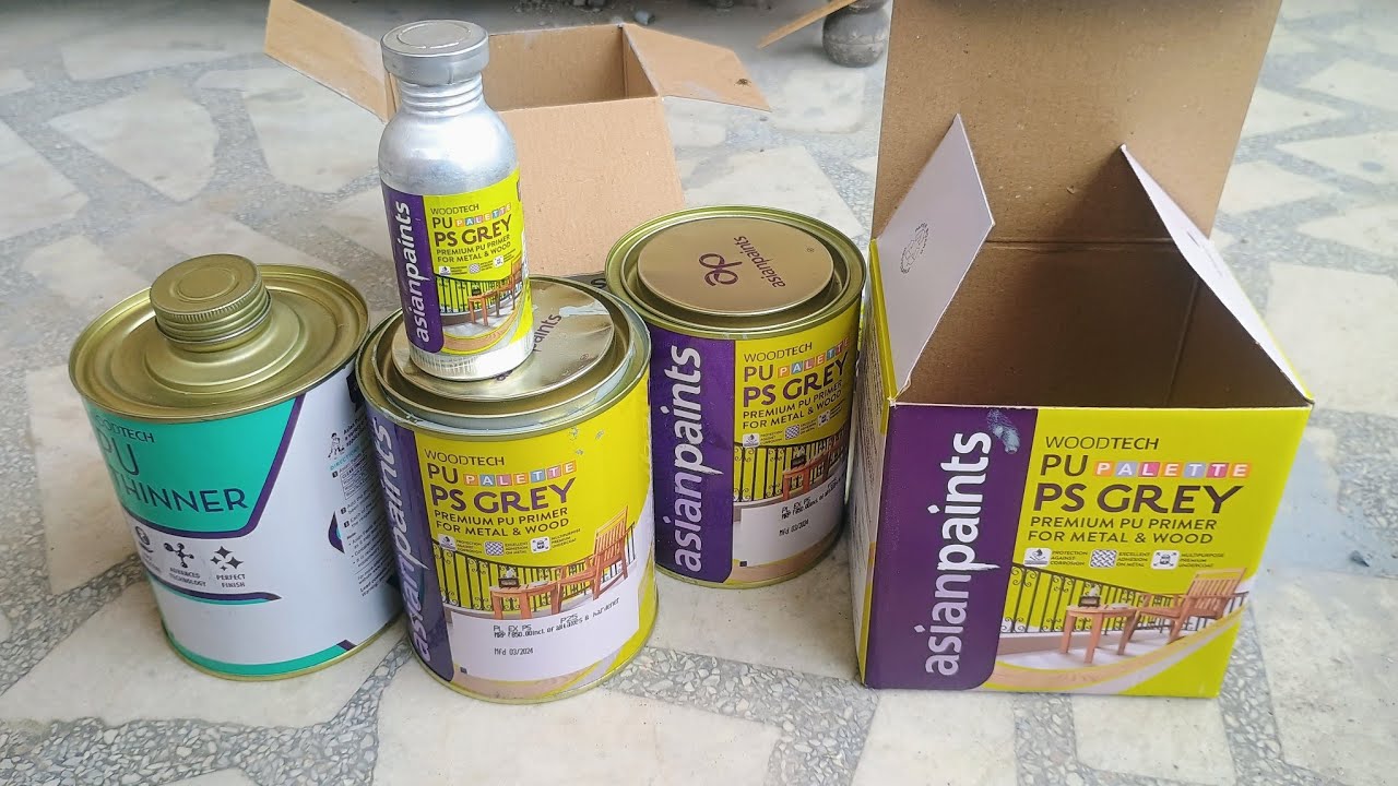 pu palette ps Gray primer metal & wood primer applying - YouTube