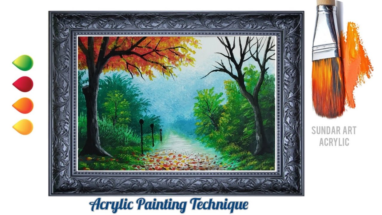 How to Paint a Peaceful Spring Landscape Path | Acrylic Painting ...