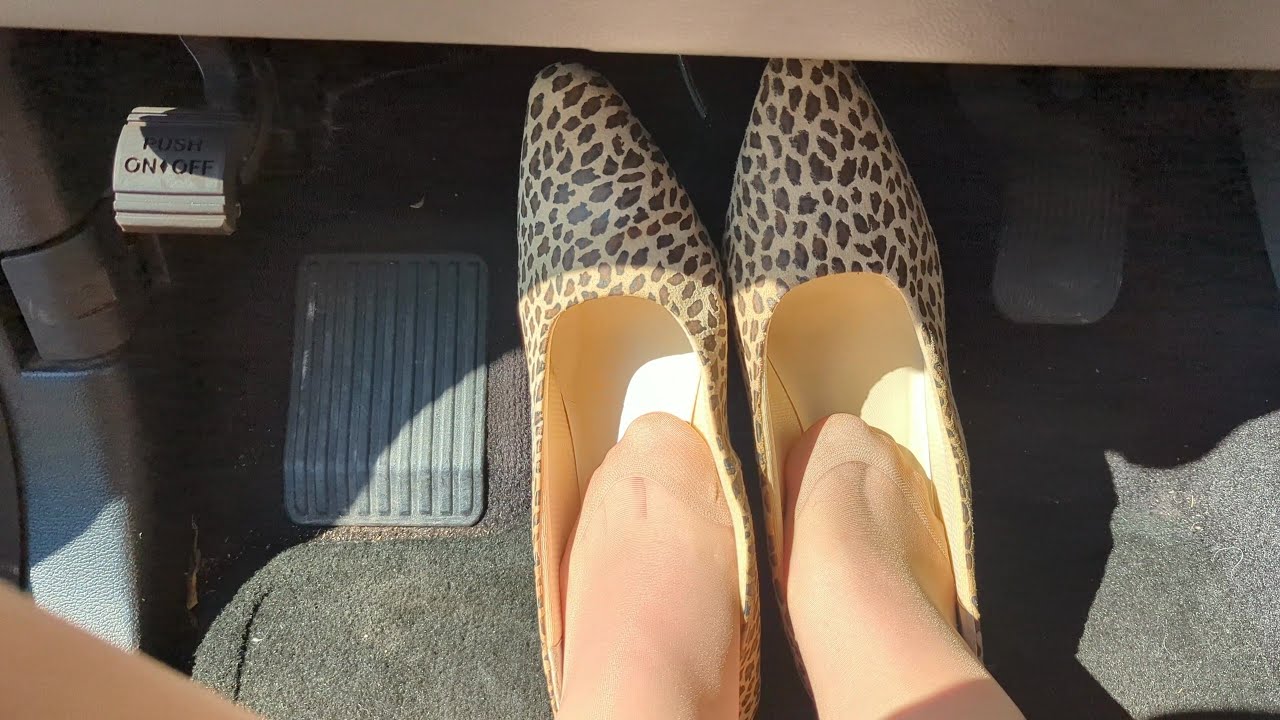 Pedal Pumping With Brown Cheetah Valley Lane Heels - YouTube