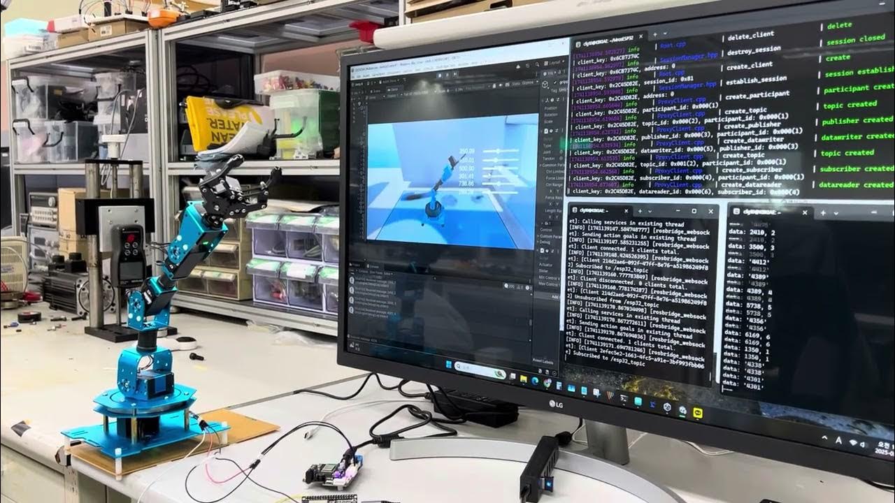 MuJoCo-Unity-ROS2-Hardware 연동 플랫폼 (Robot Arm) - YouTube